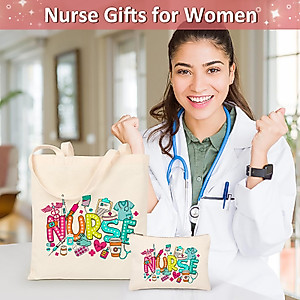 AYGE Nurse Gifts for Women, Nurses Week Gifts- Thoughtful Nurse Appreciation Gift Set - Includes Iced Coffee Cup/Candle/Tote Bag, Makeup Bag/Greeting Card, Nurse Graduation Gift