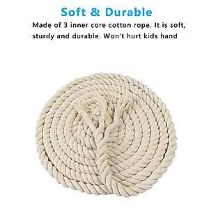 Tug of War Rope for Kids and Adults, Natural Twisted Cotton Rope, Outdoor Games Set Perfect for Carnival Team Building Activities, Field Day Family Reunion Birthday Party Game, Outside Yard Lawn Games
