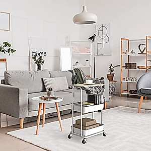 Simple Houseware 2-Tier Rolling Utility Cart with Top Board