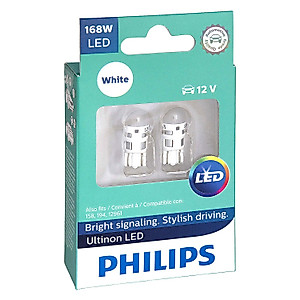 Philips Automotive Lighting 168WLED Ultinon LED Bulb (White), 2 Count (Pack of 1)