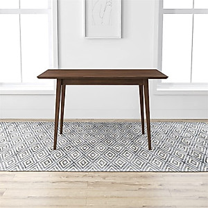 ASHCROFT Aven Mid Century Modern Style Solid Wood Walnut 47" Rectangular Dining Table