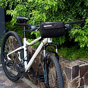 OBOVA Bike Handlebar Bag 4L, Waterproof 4-Layer Bike Bags for Bicycles with Phone Holder, Bike Handlebar Bags, Bicycle Handlebar Bag for Road, Mountain