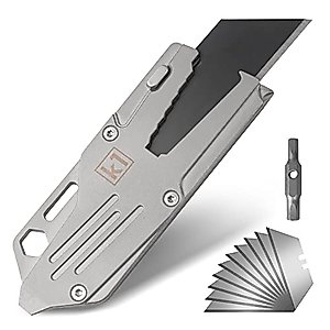 ITOKEY Multitool knife, EDC Keychain Knife with Bottle Opener, Pocket Box Cutter Utility Knife, Wrench, Pry Bar Tool, Ruler, Screwdriver, Extra 10 Razor Blades and Small Hex Bit, Multi Tool for Men
