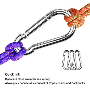 30 Packs Spring Snap Hook M5 1.97inch Stainless Steel 304 Carabiner Clips Keychain Heavy Duty Quick Link Hook for Camping, Hiking, Outdoor and Gym, Small