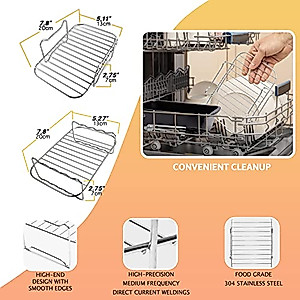 Dual Air Fryer Accessories Set of 6 for Ninja Foodi AF300UK, AF400UK, Instant Vortex, Tower T17088, Salter Dual Zone Deep Air Fryers 7.6L-9.6L