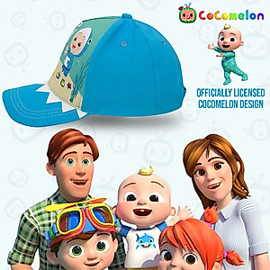 Cocomelon Toddler Hat, Cotton Baseball Hat with Cocomelon Designs, Adjustable & Lightweight Baseball Cap for Toddlers