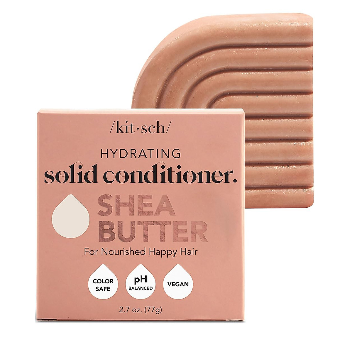 Kitsch Shea Butter Conditioner Bar for Hair Hydration | Nourishing Hair Mask | Made in US | Eco-Friendly Zero Waste Solid Bar Conditioner | Moisture for Dry Hair | Works w/Natural Shampoo Bar, 2.7oz