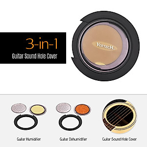 Taotiieout 3-in-1 Acoustic Guitar Sound Hole Cover Humidifier Moisture Reservoir Dehumidifier for 101-103mm Guitar Sound Hole