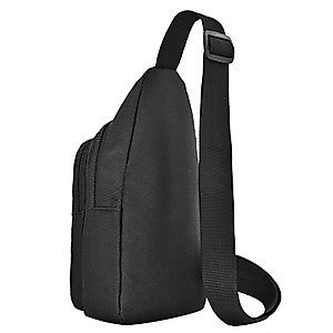 Gurislife Sling Bag For Men Women, Small 6L Mini Crossbody Bags Black Fanny Pack, Lightweight One Strap Shoulder Backpacks For Men, Sling Chest Bag Casual Daypack For Work Travel Camera Hiking, Black