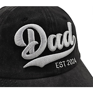 New Dad Gifts for Men, Funny Dad Est 2024 Hat, Adjustable Cotton 3D Embroidered World's Best Dad Baseball Cap, Fathers Day Birthday Gifts for Him Husband Papa Daddy Friends