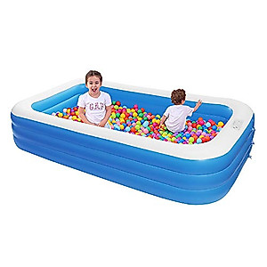 YOUBTQ Inflatable Swimming Pool,Inflatable Swim Pool for Kids, Indoor & Outdoor 120" x 72" x 22" Inflatable Swimming Pool - Wall Thickness 0.3mm for Kids, Adults,Garden, Backyard Water Party Blue