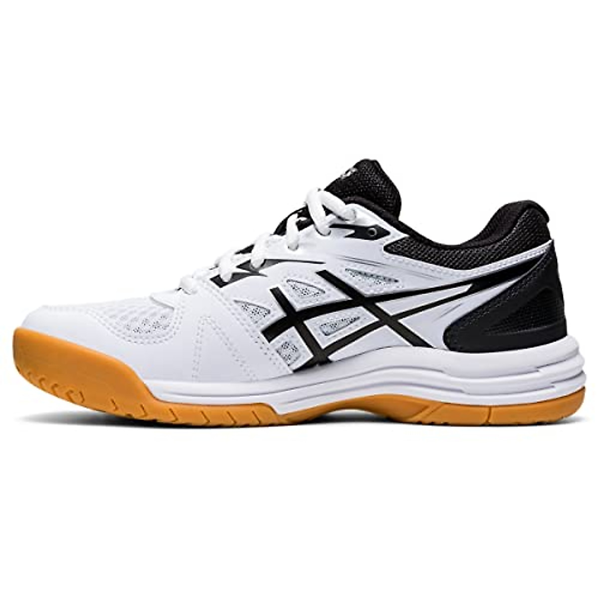 ASICS Kid's Upcourt 4 Grade School Volleyball Shoes, 2, White/Black