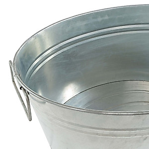 Simple Elements 6 Gallon Galvanized Tub - Multifunctional Ice Bucket - Beverage Tub for Parties, Events and Home Decor - Farmhouse Decor - Ice Tub - 2.97 Lbs - 19.25" L x 12.5" W x 9.25" T - Silver