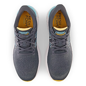 New Balance Men's Fresh Foam X Vongo V5 Running Shoe, Graphite/Summer Aqua/Hot Marigold, 10