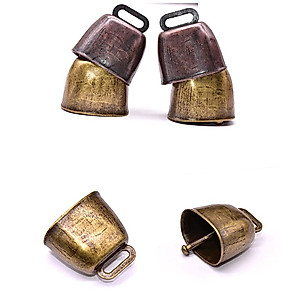 3Pcs Cattle Farm Animal Copper Super Loud Bronze Bell Cow Horse Sheep Grazing Copper Bells Metal Pet Bells Bronze Bell (Red Copper)