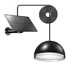Linkind Comet 38-LEDs Solar Pendant Light, Outdoor Solar Powered LED Shed Light Barn Lights with 5M Cord, 6500K Daylight White, Dusk-to-Dawn IP67 Waterproof for Shed Barn Garden Yard