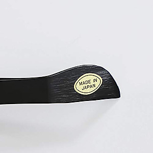 Wazakura Bonsai Curved Tip Tweezer with Spatula MADE IN JAPAN 8.6in(220mm) Stainless Steel Black Coated - Black
