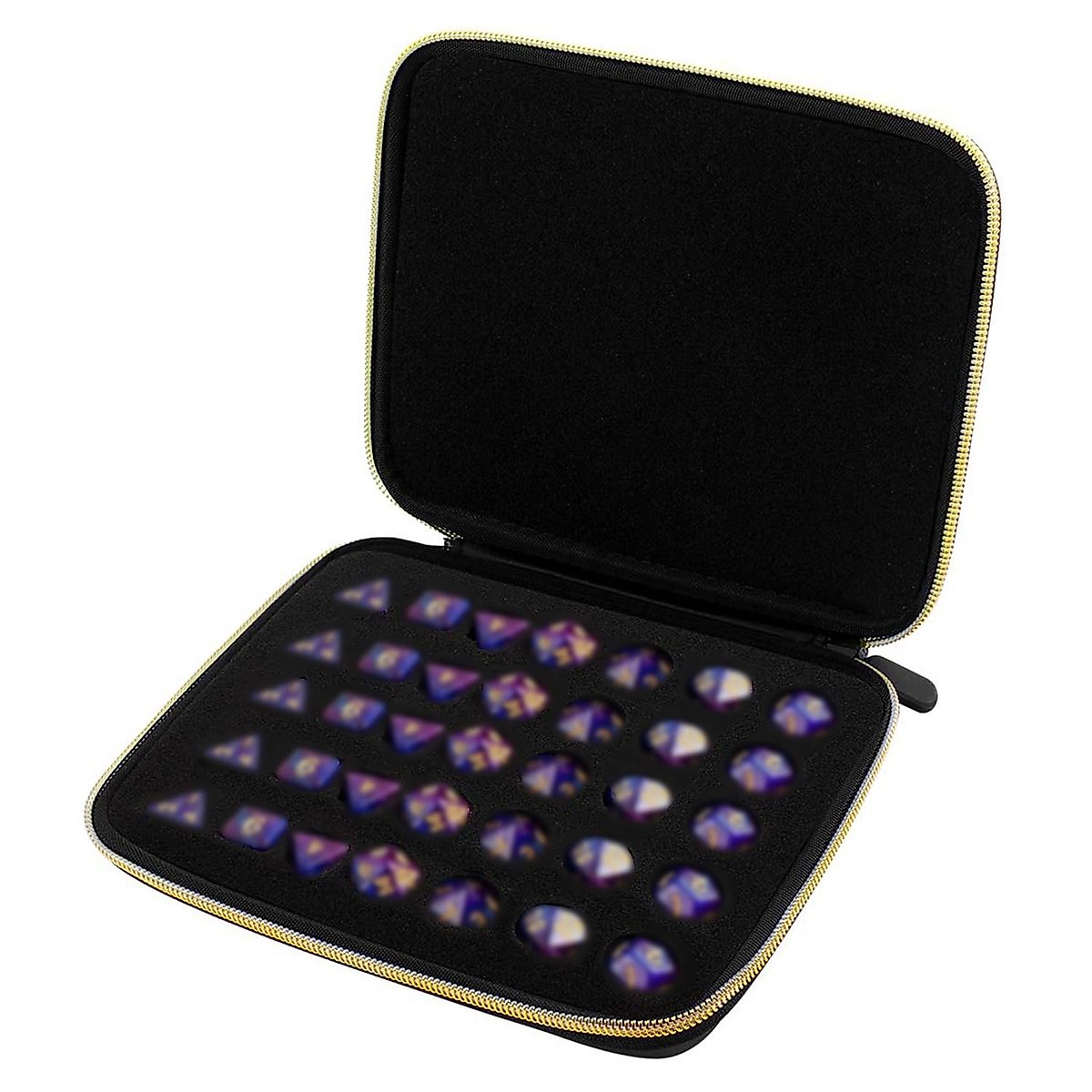 ALKOO 35+ Dice Case Box Tray, Storage Holder for DND Dice Set, for D&D Dungeons and Dragons 7-Die Polyhedral Dice, Organizer for RPG for MTG Role Playing Table Games, Display for D and D - Case Only