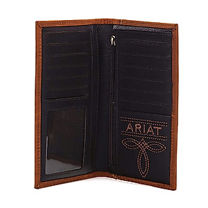 Ariat Rodeo Wallet Emboss Shield & Script Medium Brown, Leather One Size