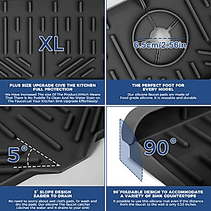 Silicone Sink Faucet Drying Mat Kitchen Sink Faucet Splash Guard Faucet Handle Drip Catcher Tray, Dish Sponge Holder Kitchen Sink Accessories Sink Protector Home Kitchen Organization Gadgets Organizer