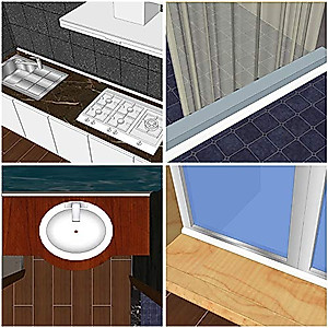 Duzzy 118 Inch Corner Water Strip Dam, Water-Blocking Self-Adhesive Baffle for Suitable for The Gap Between the Shower Kitchen Countertop Sink and Cooktop