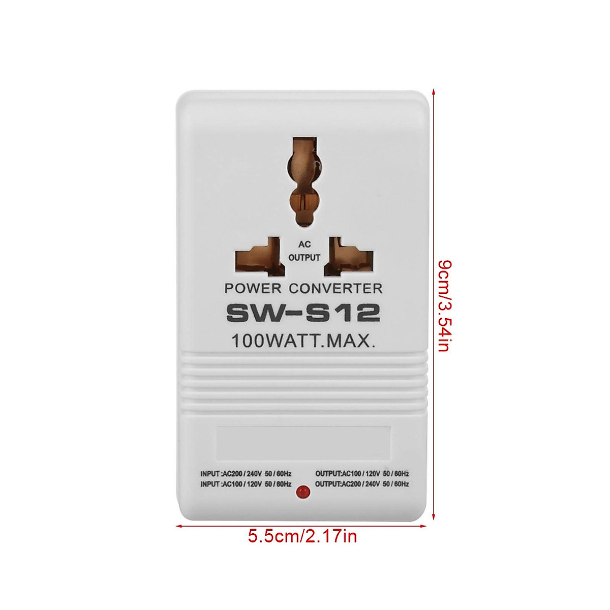 Travel Power Converter Adapter 100W 10V/120V to 220V/240V Step-Up&Down Voltage Converter Transformer (CN Standard Plug)