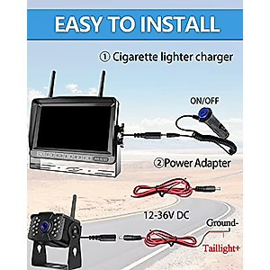 RV Wireless Backup Camera, DOUXURY IP69 Waterproof 170° Wide View Angle HD 1080P Backup Camera + HD LCD 7" Monitor, Digital Wireless Backup Camera System for Truck 5th Wheel Trailer Pickup Camper Bus