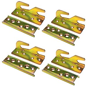 Coshar Bed Rail Hook Bed Frame Brackets Double Hook Plate for Wooden Bed Headboards and Footboards,4pcs