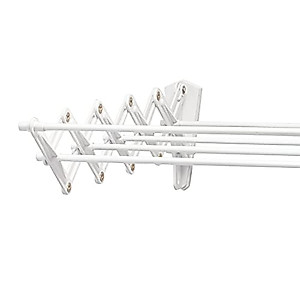 Woolite 24" Wide Collapsible Wall-Mount Drying Rack, Chrome