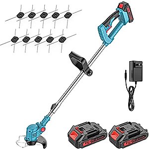 Weed Wacker Cordless 21V, 47" Adjustable String Trimmer, Brush Cutter Lawn Edger Battery Powered 3000mAh, Lightweight Cordless Weed Eater Grass Trimmer for Lawn Trimming Lawn Care