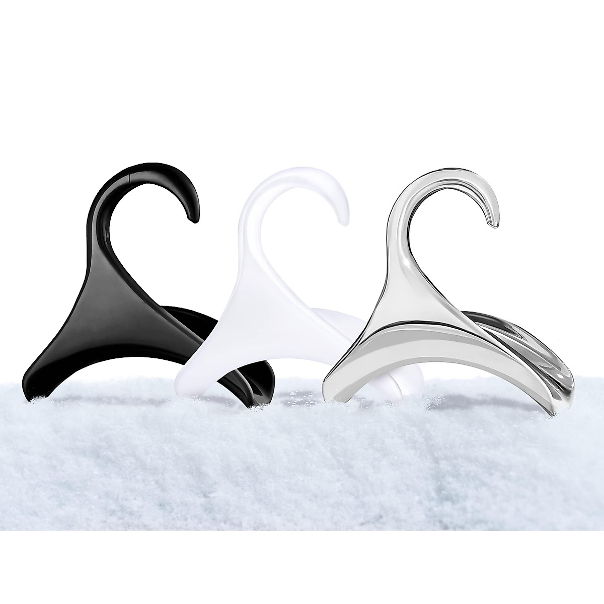 Bag-a-Vie Purse Hanger for Closet - Handbag Organizer Hooks for Hanging Bags & Purses, Protecting Bag Shape & Organizing Space (3 Hangers, Black Plastic)