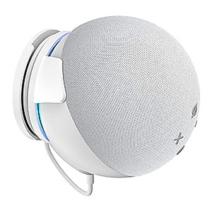 PlusAcc Wall Mount for Echo Dot 5th - Echo Dot 5 Generation Wall Holder Stand Hanger, Space-Saving Alexa Echo Dot 5th Gen Accessories Built-in Cable Management (White)