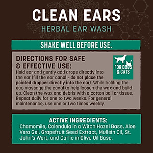 Earth Animal Herbal Remedies | Clean Ears Ear Wash | 4 fl oz