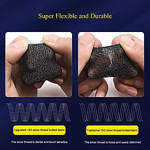 Mobile Gaming Finger Thumb Sleeves,Anti-Sweat Breathable Seamless Thumb Touchscreen Finger Covers for League of Legend, PUBG, Rules of Survival, Knives Out