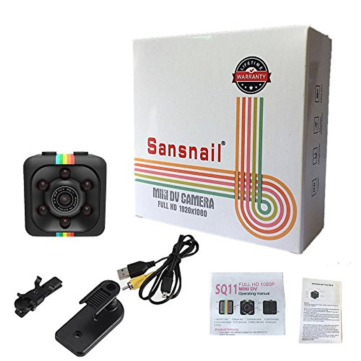 Sansnail Mini Camera 1080P SQ11 Portable Small HD Nanny Cam with Night Vision and Motion Detection Indoor Covert Security Camera for Home and Office