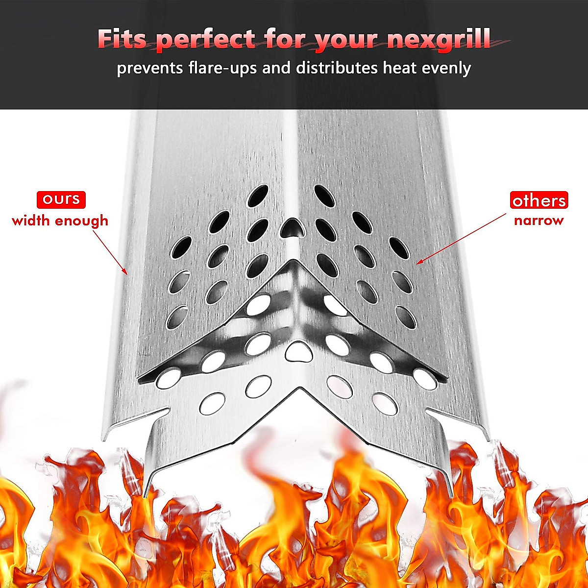 Uniflasy Grill Parts Heat Plates Shield Tent for Nexgrill 720-0830H 720-0898 720-0896B 720-0896C 720-0896E Replacement Parts for 720-0888N 720-0882S 720-0888 720-0882A 720-0896 720-0888A Gas Grills