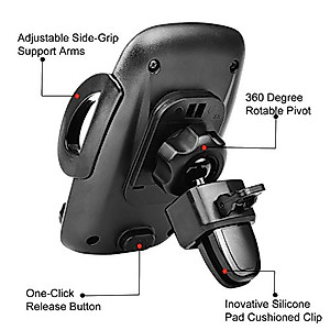 Takfox Car Phone Mount Holder for Samsung Galaxy S22 Ultra S21 FE Plus S20+ S10 S9 Note 20 Ultra 10 A13 A03s A02S A12 A32 A42 A52 A01 A11 A12 A21 A51 A71 5G Cell Phone Air Vent Car Mount Cradle-Black