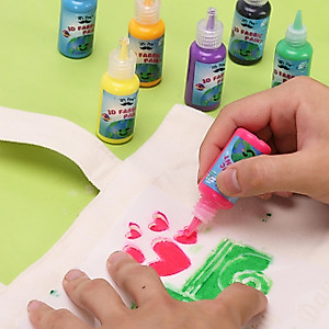 Mr. Pen- 3D Fabric Paint Set, 12 Colors, 0.67 oz, Puffy Paint for Fabric, 3D Paint, Puff Paint for Clothing, T-Shirt Paint, Puffy Paint for Crafts, Puffy Fabric Paint, Fabric Paint for Clothes