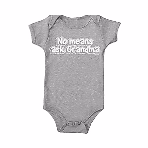 Haase Unlimited No Means Ask Grandma - Granny Bodysuit (Light Gray, Newborn)
