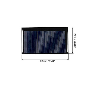 MECCANIXITY Mini Solar Panel Cell 3V 90mA 0.27W 62mm x 36mm for DIY Electric Power Project Pack of 10