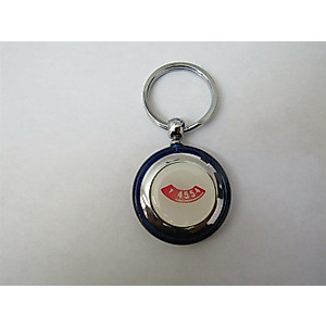 1960's 1970's GTO LEMANS 455 HIGH PERFORMANCE 455HP LOGO ROUND PLASTIC KEYCHAIN - BLUE