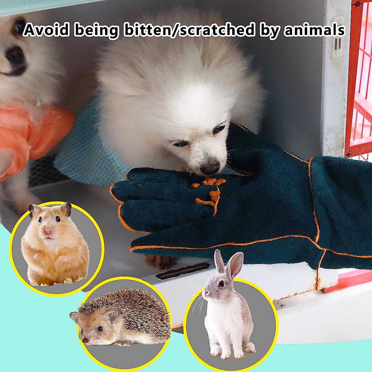 23.7 inch Animal Handling Gloves Bite Proof,Multipurpose Pet Glove for Grabbing Reptile, Grooming, Trips to Vet. Puncture & Scratch Resistant, Bite Proof for Cat Dog Bird Falcon Livestock Snake Large