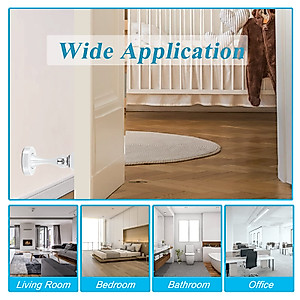 Magnetic Door Stop, White Magnetic Door Stopper Heavy Duty Magnetic Door Holder Catch Stainless Steel Soft-Catch Door Stoppers for Bottom of Door, Doorstop Wall Floor Mount 1 Pack