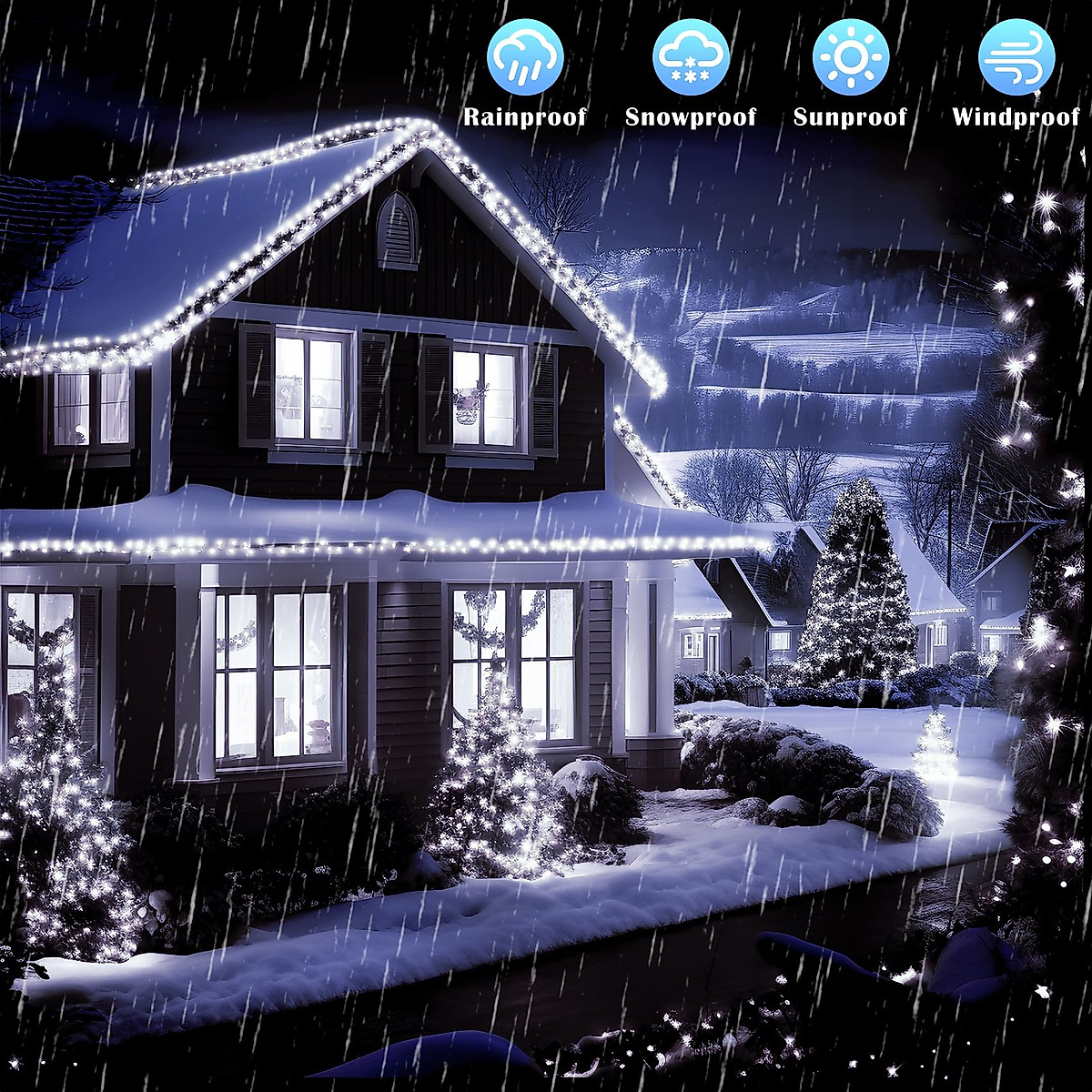 500FT Christmas Lights Outdoor 1400 LED Waterproof Christmas Tree Decorations Lights with 8 Modes Plug in Waterproof Timer Memory Function LED Christmas Lights for Xmas Yard Garden Party (Cool White)
