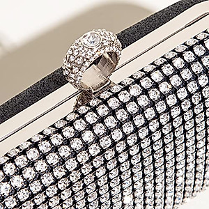 Bandkos Clutch Purse for Women Rhinestone Evening Bag Sparky Bling Crystal Purses Chain Shoulder Bag for Wedding Party Prom