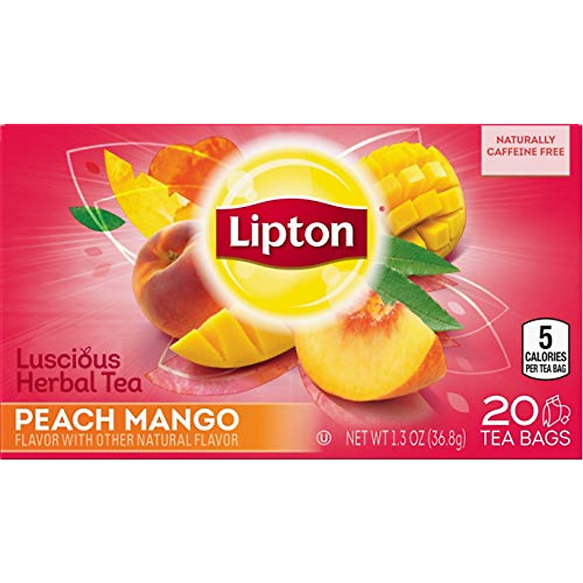 Lipton Tea Herbal Peach Mango 20 Count (Pack of 2)