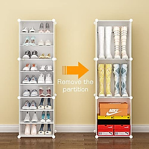 12Pcs 3-Layer Shoe Storage Box, Foldable Shoe Organizer Boxes Capable of holding 72 Pairs, White Plastic Closet Shoe Organizer with Transparent Cover, Free Standing Shoe Rack Easy Assembly Expandable for High Heels, Boots