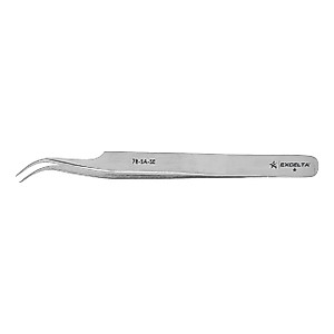 Excelta - 7B-SA-SE - Tweezers - Very Fine Point - Curved - One Star - Anti-Mag. SS - Serrated Tips, 0.06" Height, 0.39300000000000002" Wide, 4.5" Length