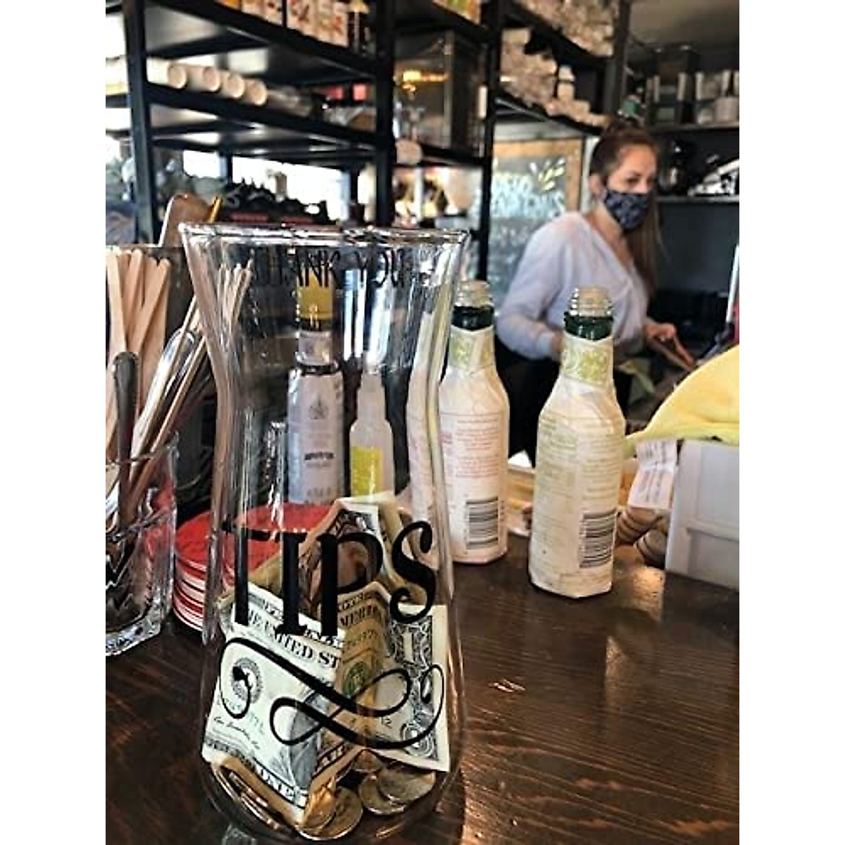 Tip Jar for Bartender Money, Musician Tip Jar for Money, Tip Jar for Restaurants, Money Tip Cup for Coffee Shop, Tip Jar for Money Funny