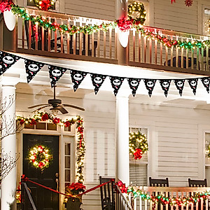 Christmas Bunting Banner Jack Skellington Triangle String Bunting Garland for Christmas Decorations Nightmare Before Christmas Flags Jack Skull Pennants for Halloween Indoor Outdoor Garden Decors